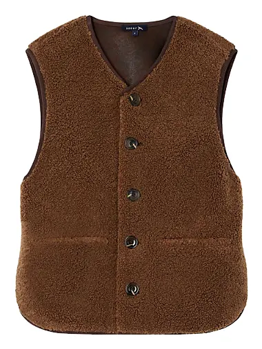 Soeur Fusil Teddy-textured Faux-fur Gilet - Brown