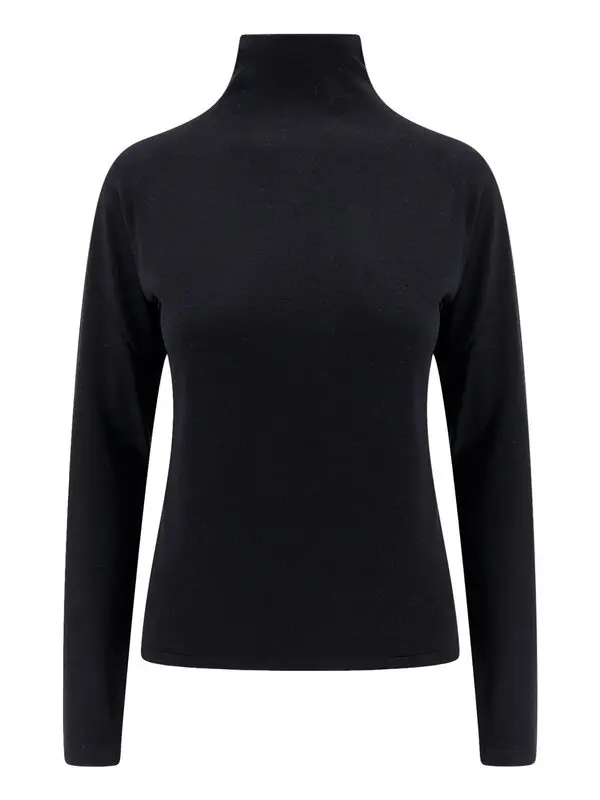 THE ROW Honna Wool Turtleneck Sweater - Black