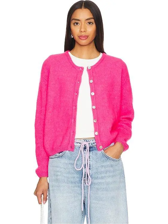 American Vintage Vitow Cardigan - Rose Fluo Chine