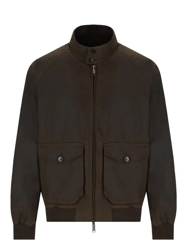 BARACUTA G9 Waxed Bomber Jacket - Green