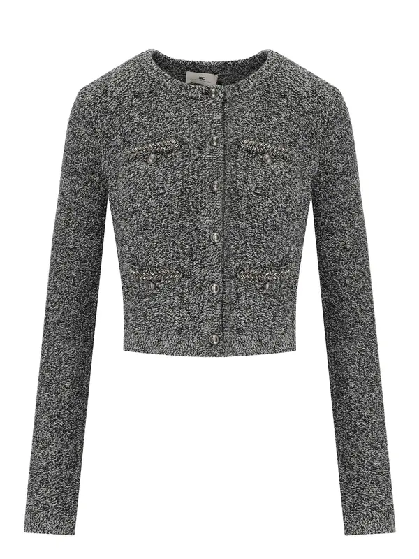 Elisabetta Franchi Salepepe Bouclé Cardigan - Grey