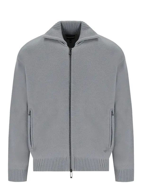 Emporio Armani Zipped Cardigan - Grey
