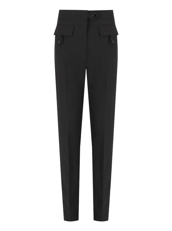 GANNI Twill Trousers With Pockets - Black