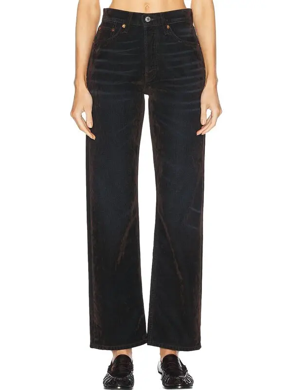 RE/DONE 90s High-rise Loose Jeans - Brown Flocked