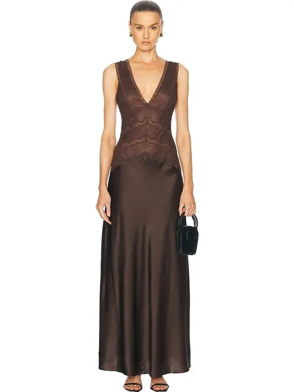 Ronny Kobo Naila Maxi Dress - Chocolate Brown