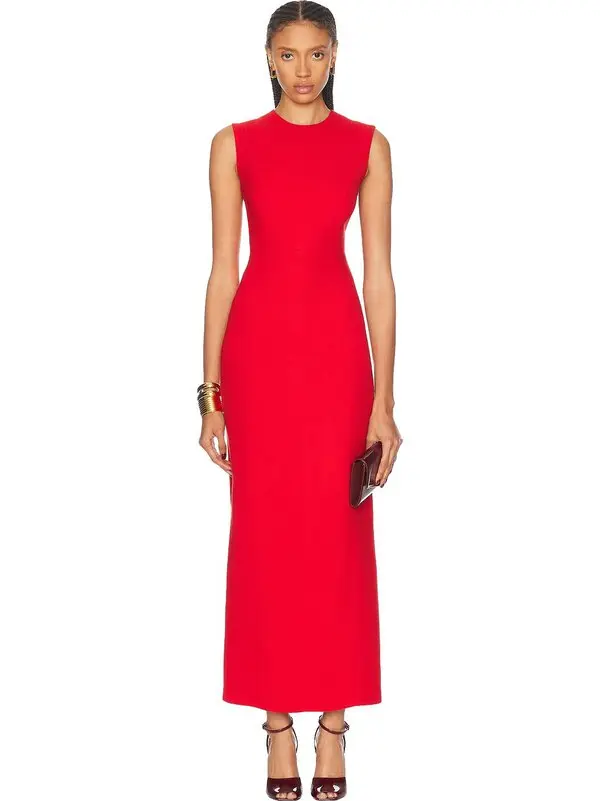 SEV Sleeveless Midi Dress - Red
