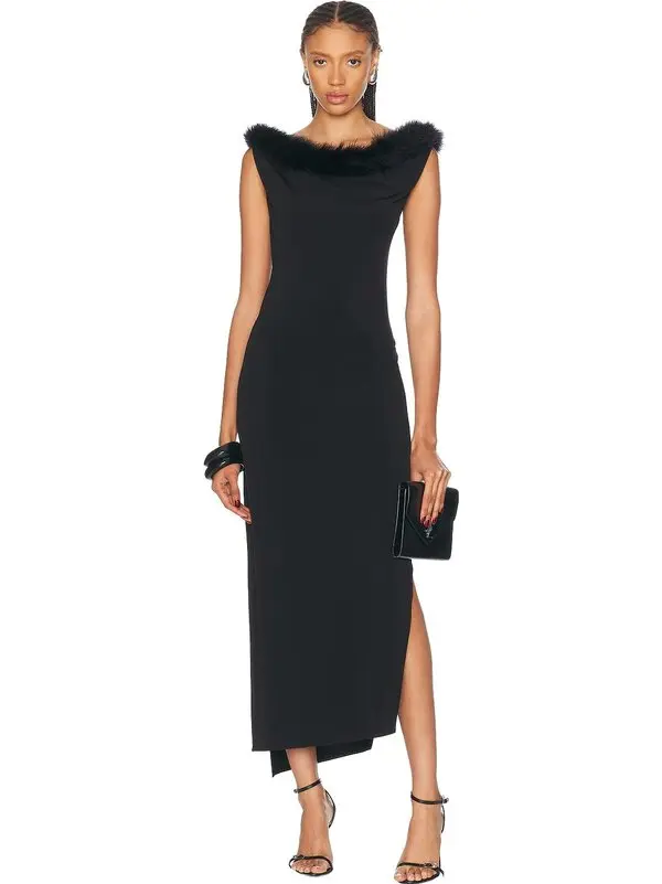 Coperni Boa Jersey Midi Dress - Black
