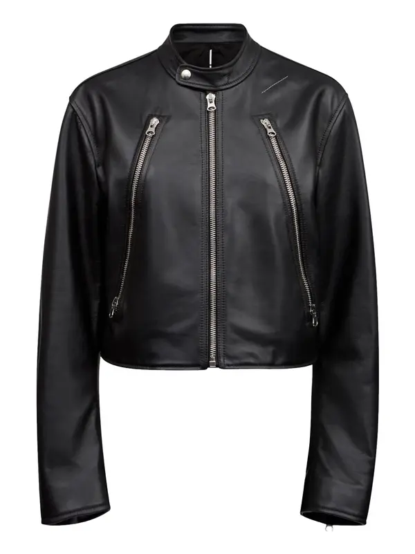 MAISON MARGIELA Leather Biker Jacket - Black