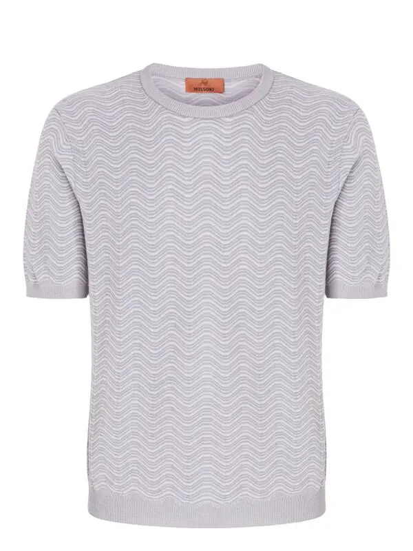 Missoni Wave-pattern Crew-neck T-shirt - Grey