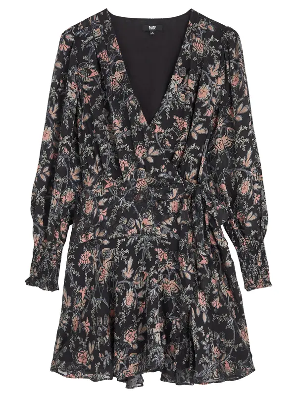 Paige Audriana Floral-applique Mesh Wrap Mini Dress - Multicoloured