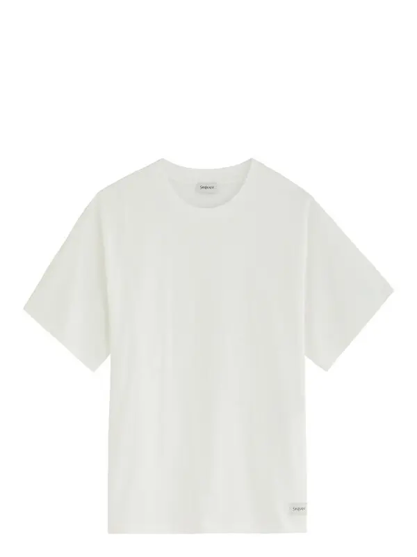 Saint Laurent Logo-appliqué Cotton-blend T-shirt - White