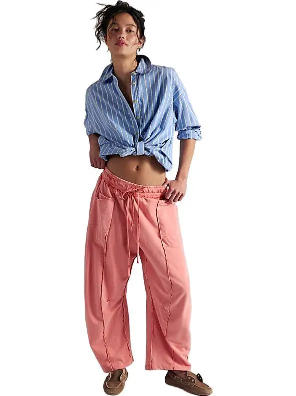 Free People Kaiden Pull-on Barrel Pants - Lipstick