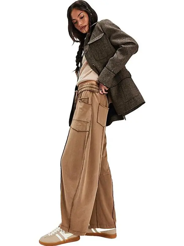 Free People Kaiden Barrel Pants - Moon Rock