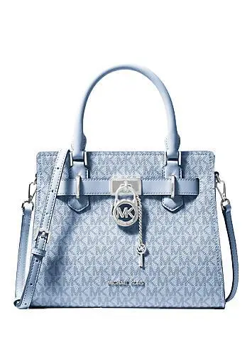 Michael Kors Hamilton Small Signature Logo Satchel - Blue