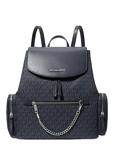 Michael Kors Jet Set Large Signature Logo Backpack - Blue