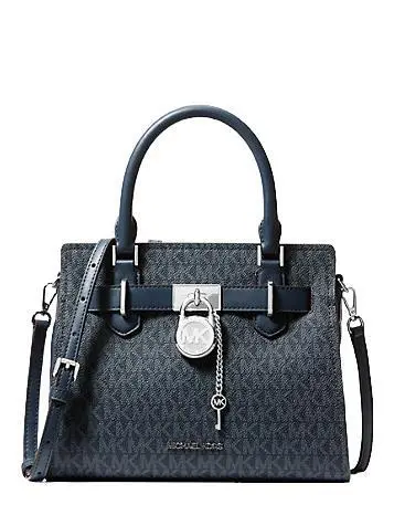 Michael Kors Hamilton Signature Logo Satchel - Blue