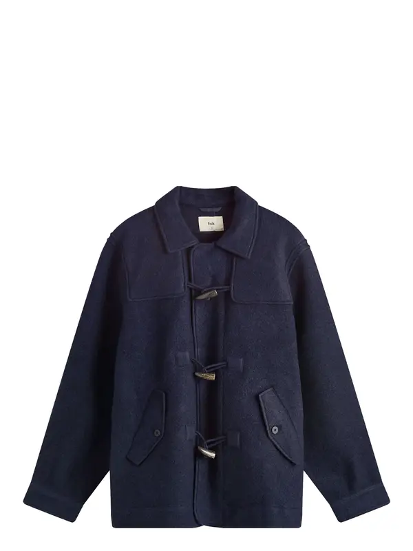 Folk Duffle Coat - Navy Wool
