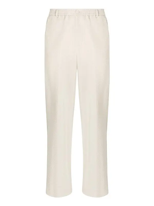 Missoni Zigzag-woven Crochet-knit Trousers - White