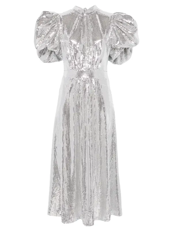 Remain Birger Christensen Sequined Maxi Dress - Silver