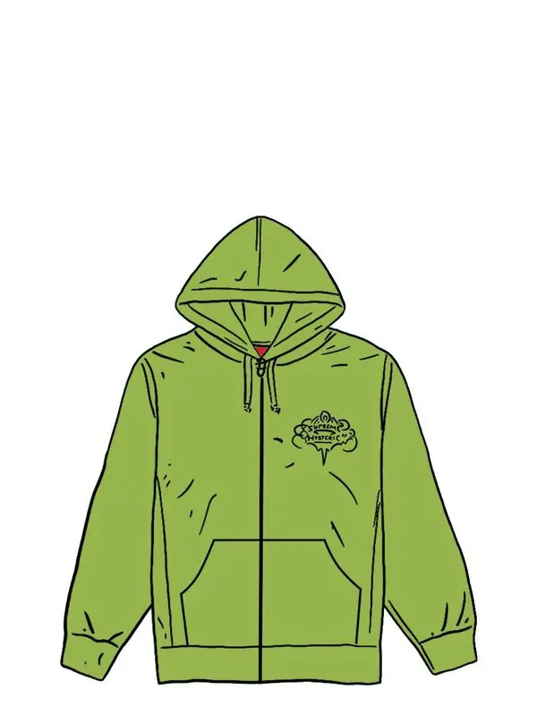 Supreme Hysteric Glamour Zip Up Hooded Sweatshirt - Lime