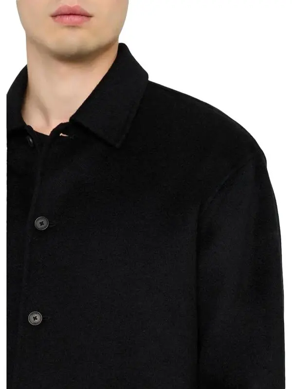 FRAME Apos;s Double-face Wool Overshirt - Black