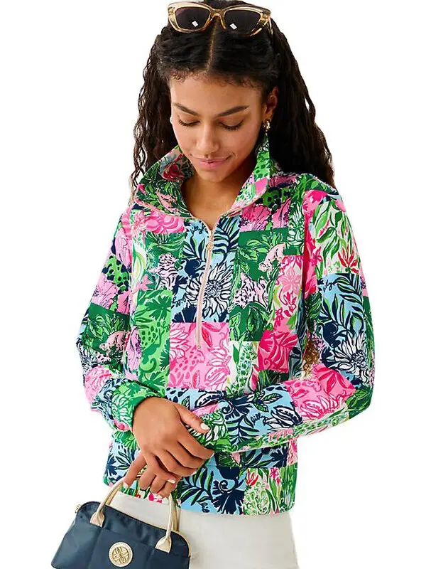 Lilly Pulitzer Upf 50+ Eleni Pullover - Multi Party Punch Patch