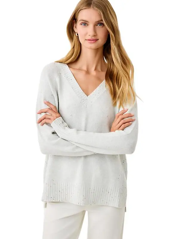 LILLY PULITZER Kaycee Sequin Sweater - Heathered Pebble Beach Metallic