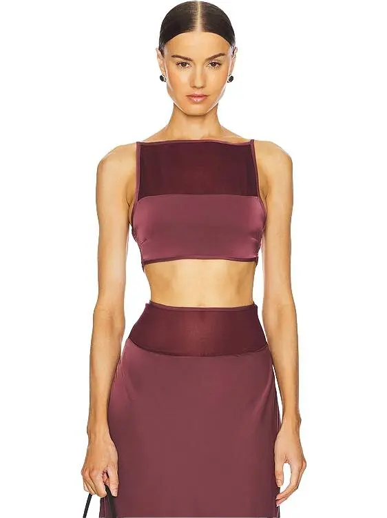 WeWoreWhat Square Neck Cami - Burgundy