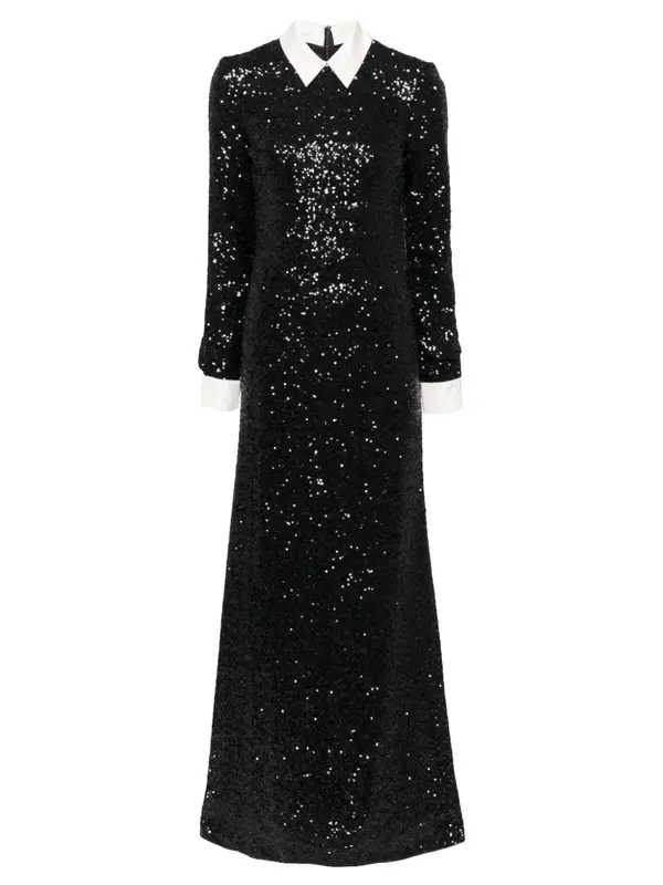MACGRAW Neo Gothic Sequin Gown - Black