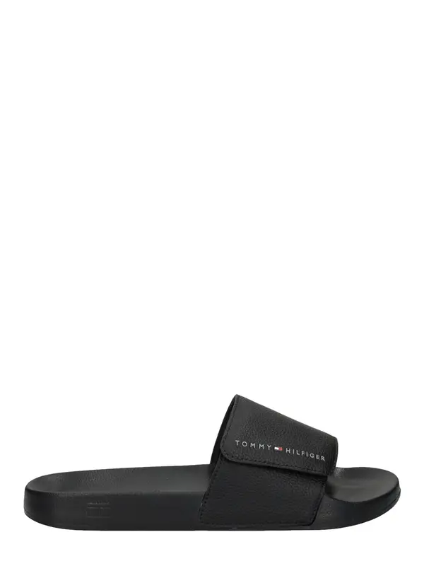 Tommy Hilfiger Logo-print Pool Slides - Black