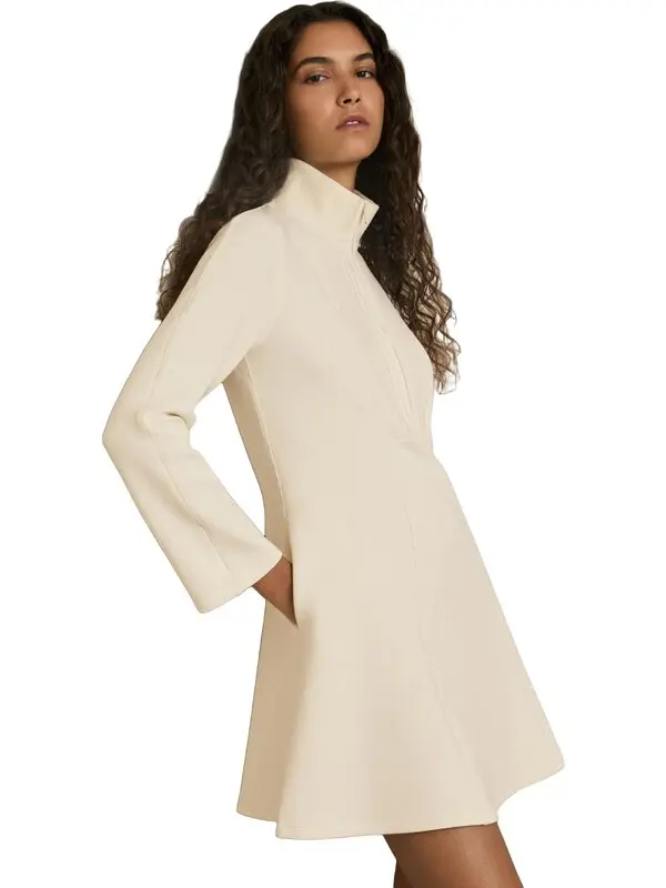REISS Krysta Interlock Jersey Dress - Cream