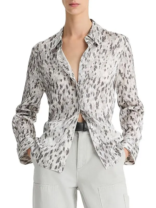 Vince Abstract Onyx Slim Fit Shirt - Grey Onyx