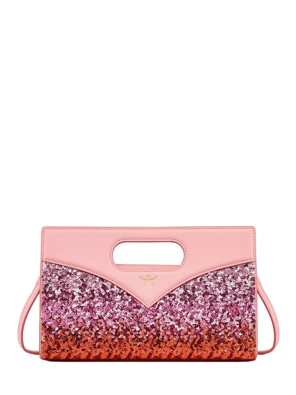 Mcm Sequin Embellished Lamb Leather Bag - Sangria Sunset
