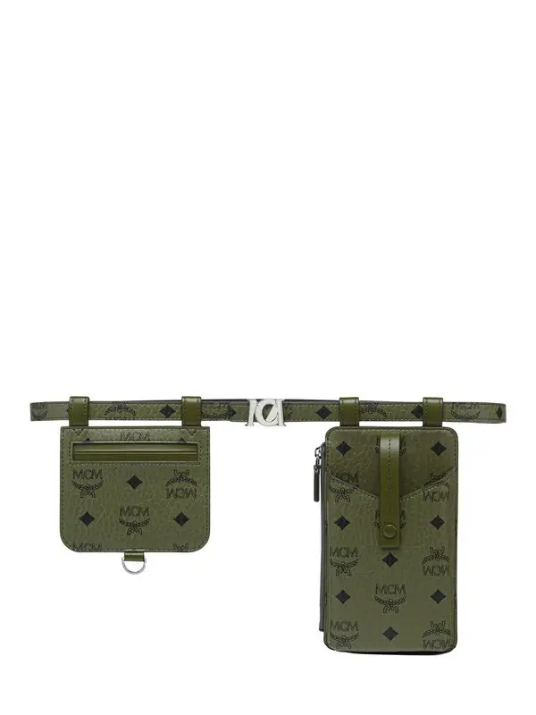 Mcm Visetos Pouch Belt - Khaki Moss