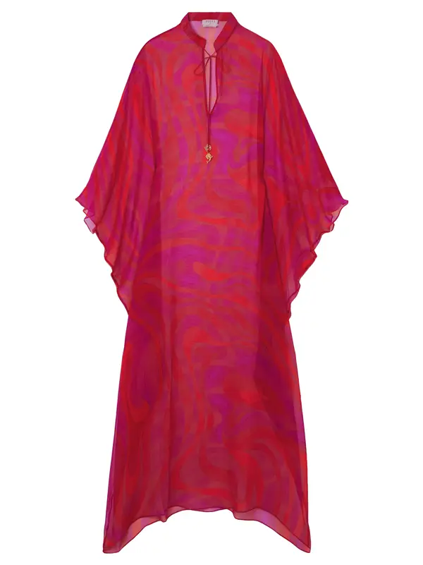 Emilio Pucci Embellished Printed Silk-chiffon Maxi Dress - Pink
