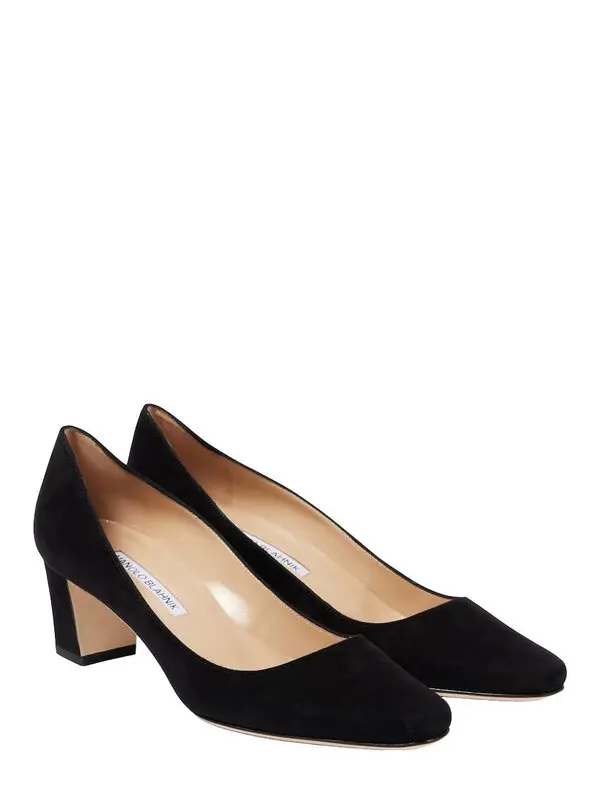 Manolo Blahnik Okkatopla 50 Suede Pumps - Black