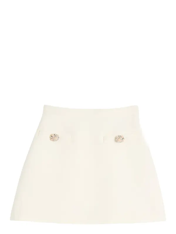 Valentino Garavani Brooch Mini Skirt - Ivory