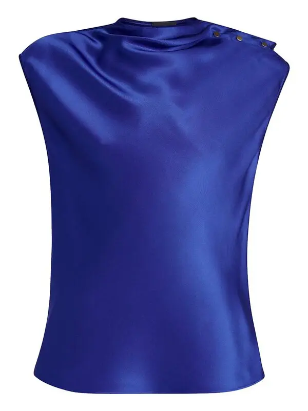 Giorgio Armani Double Silk Satin Blouse - Blue