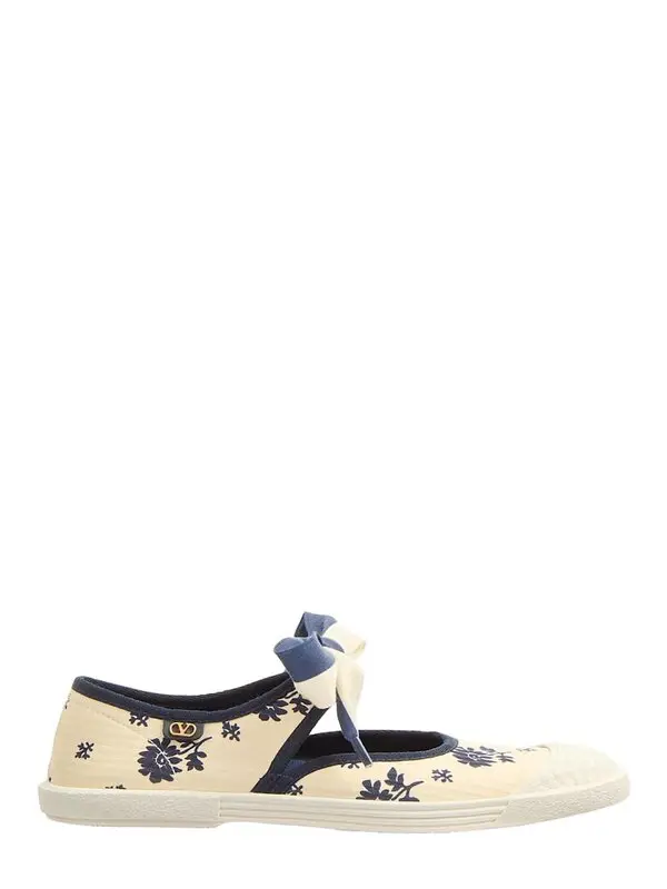 Valentino Garavani Bay Bay Floral Sneakers - Blue Marine/ivory