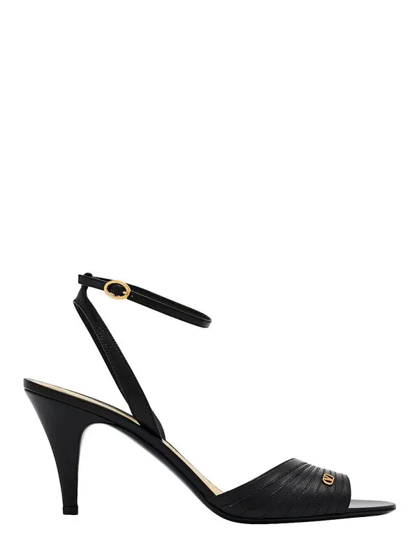 Valentino Garavani Ladycrush Leather Ankle-strap Sandals - Nero