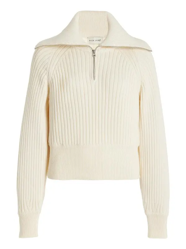 HIGH SPORT Chester Ribbed-knit Cotton-blend Sweater - Ivory