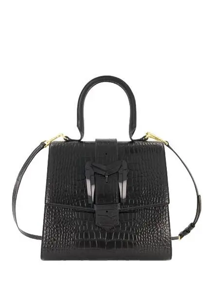 Mac Duggal Crocodile-effect Handbag - Black