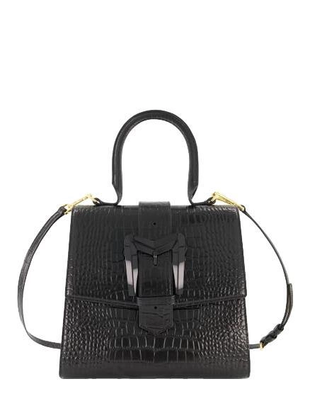 Mac Duggal Crocodile-effect Handbag - Black