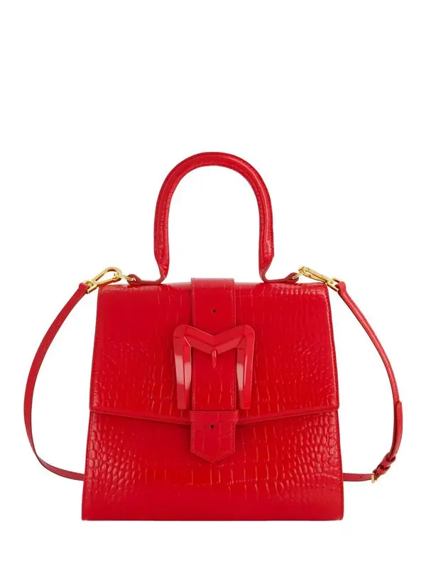 Mac Duggal Crocodile-effect Handbag - Cherry
