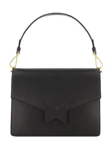 Mac Duggal Leather Shoulder Bag - Black
