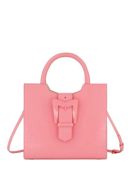Mac Duggal Crocodile Embossed Tote Bag With Buckle Detail - Hibiscus