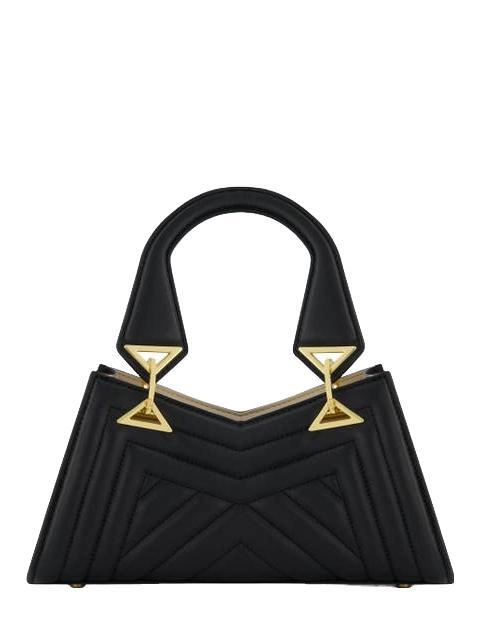 Mac Duggal Small Quilted Napa Leather Handbag - Black