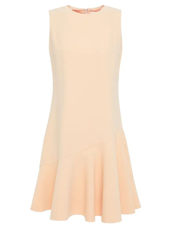 Victoria Beckham Fluted Crepe Mini Dress - Blush