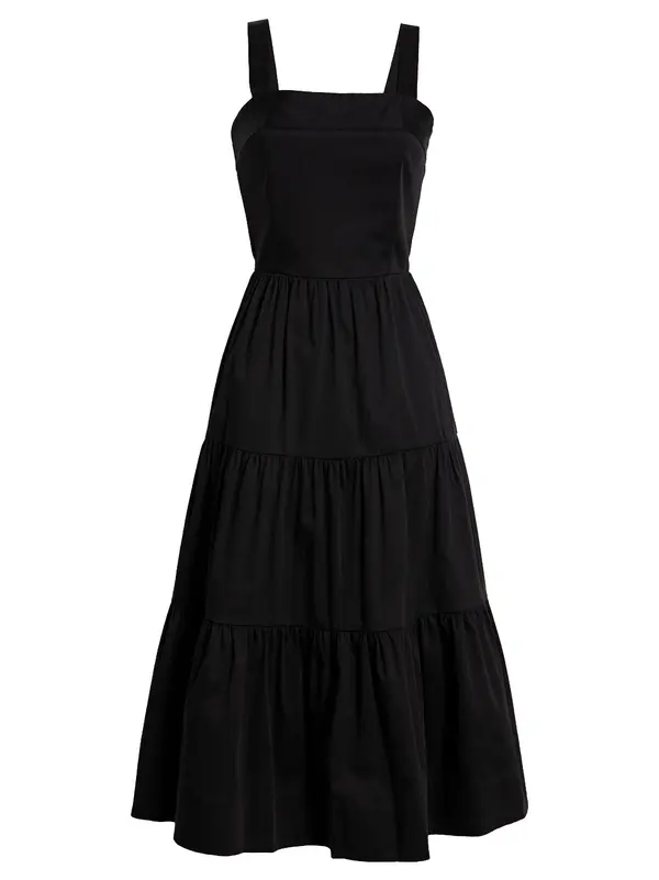 Alice + Olivia Saige Tiered Midi Dress - Black