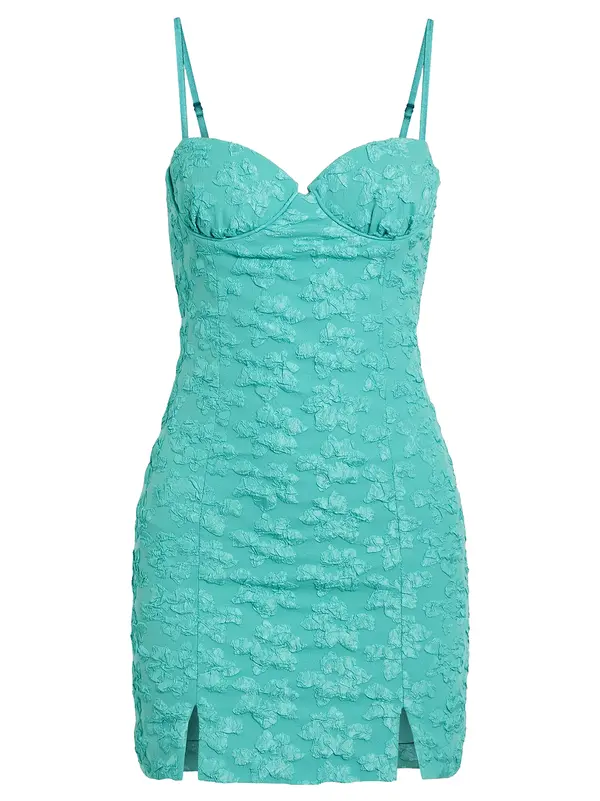 Remain Birger Christensen Cloqué Mini Dress - Turquoise